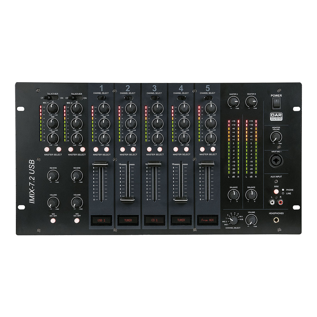 DAP IMIX-7.2 Mixer 7 kanalen met USB-interface - 19 inch 6HE kopen ...