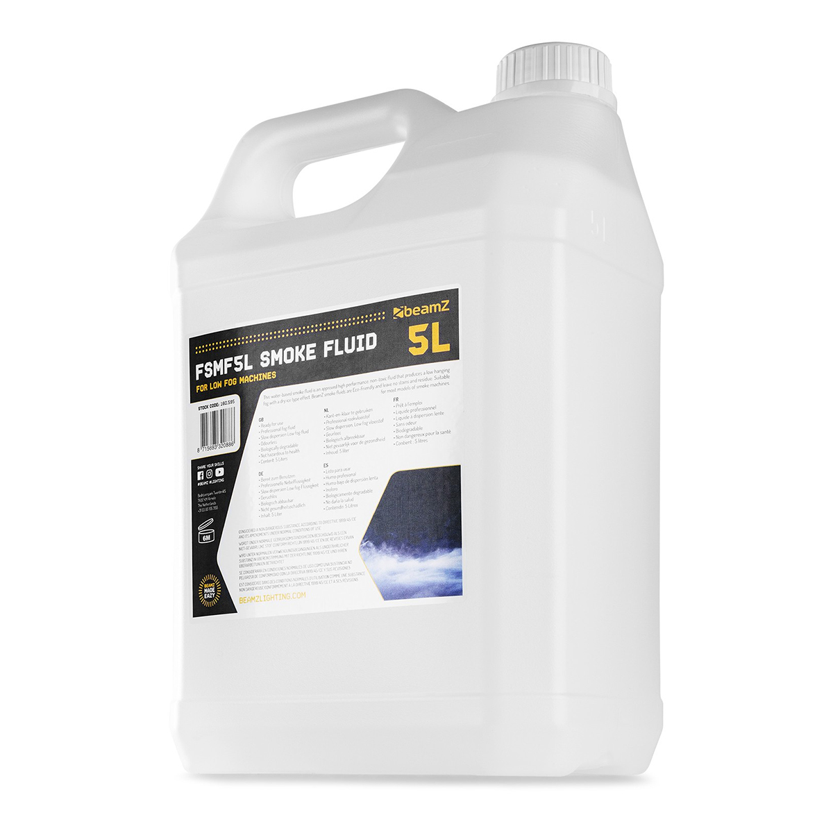 BeamZ FSMF5L Rookvloeistof voor het creëren van laaghangende rook - 5L kopen? | Stage Roads
